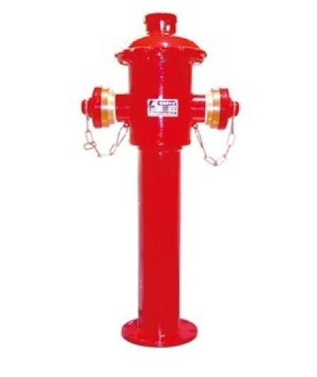 Red Wet Type Fire Hydrant 4" Water Globe Valve 2 Way Pedestal With ...