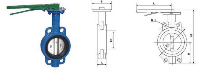 DN 100 PN 16 water butterfly valves SS Body By Lever Operated And Seat ...